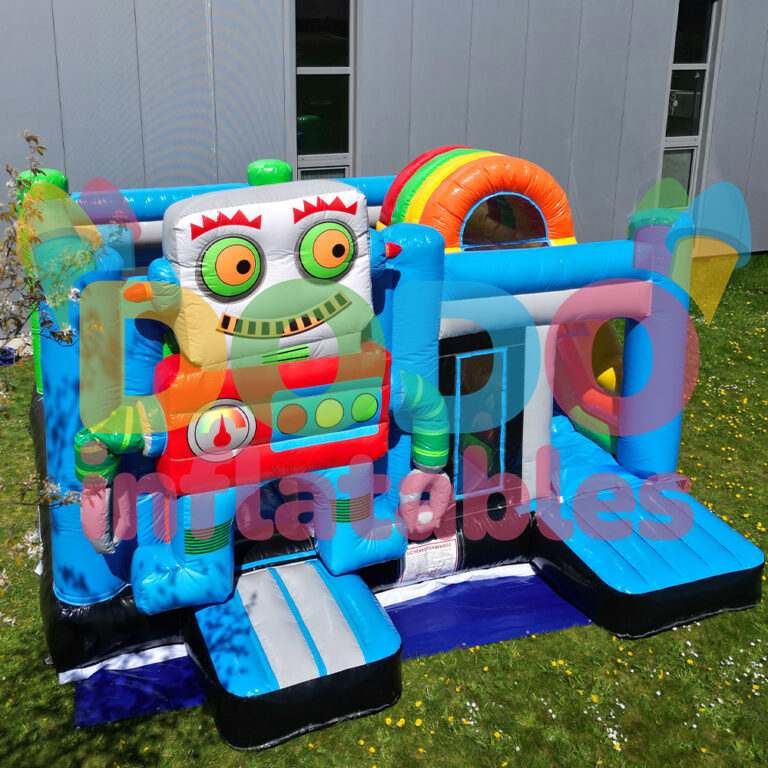 Inflatable Robot Bouncy Castle with Slide | Dodo-Inflatables.com