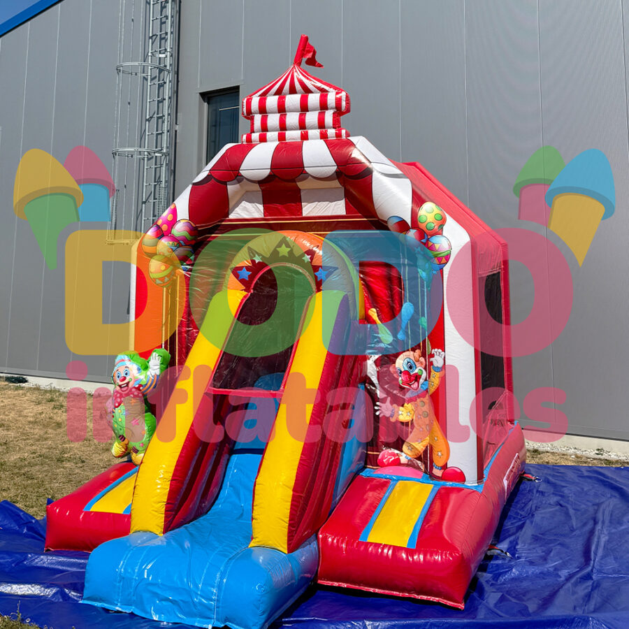 Bouncy Castle Circus Show with Slide - dodo-inflatables.com