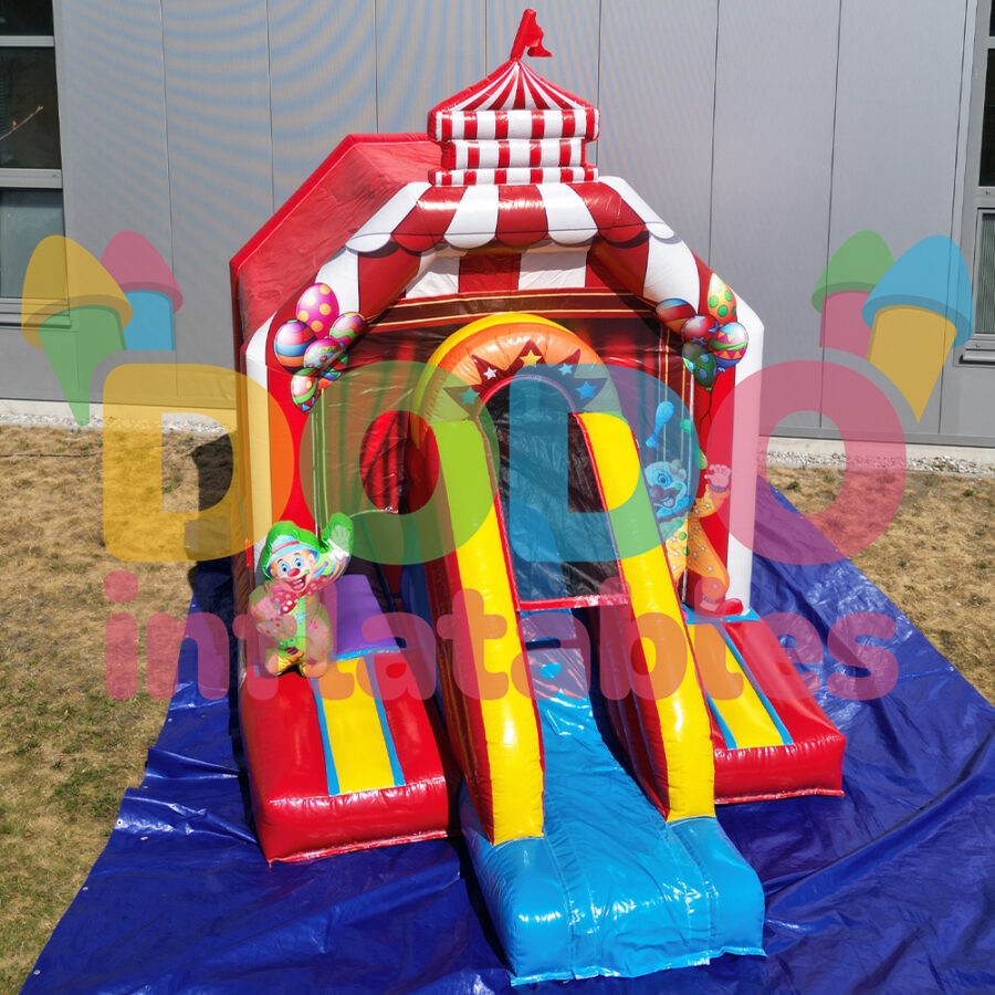Bouncy Castle Circus Show with Slide - dodo-inflatables.com
